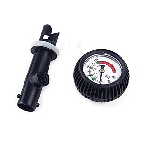 Black Air Thermometer Pressure Gauge Valve Connector for Inflatable Kayak Raft Boat Surfing PVC & Iron & Copper