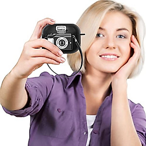 Coolden Compatible with AirPod 3rd Generation Case Cover Vintage Camera Design for Women Girls Creative Flash Shutter Function with Wrist Strap Soft Silicone Protective Shockproof Case for Airpods 3rd