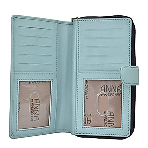 Anna by Anuschka Women's Hand Painted Genuine Leather Two Fold Wallet - Llama Llama