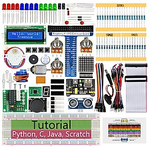 Freenove Ultrasonic Starter Kit for Raspberry Pi 5 4 B 3 B+ 400 Zero 2 W, 820-Page Detailed Tutorial, Python C Java Scratch Processing Code, 171 Items, 108 Projects (Raspberry Pi NOT Included)