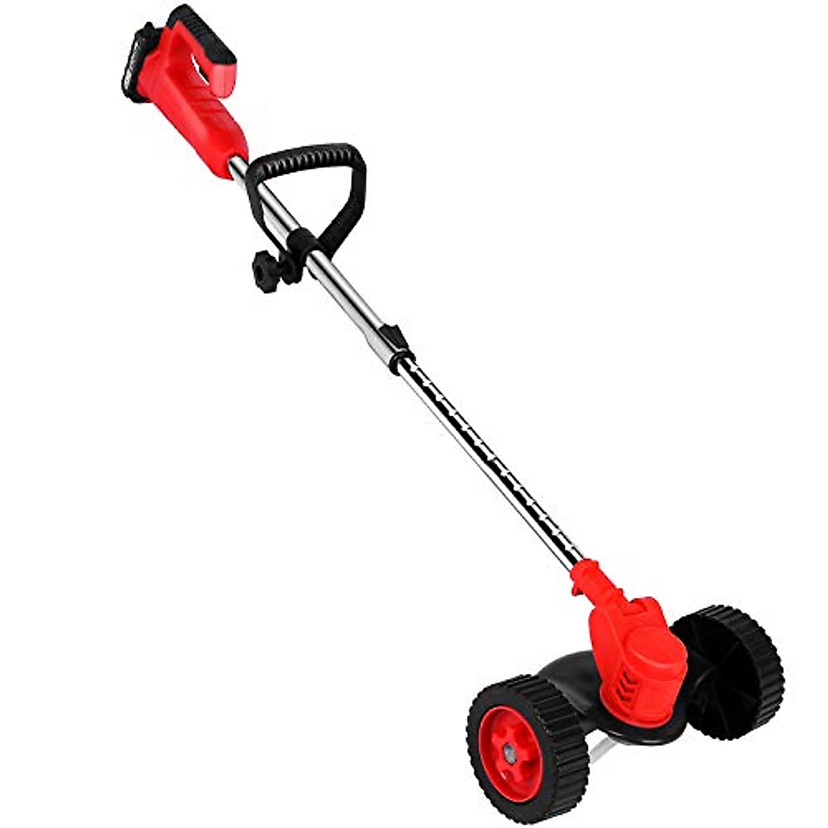 Cordless String Grass T-Rimmer Eater with 24V Lithium-ion Batteries Cordless Brush Cutter Grass T-Rimmer (Red, One Size)