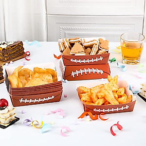 Hoolerry 2lb Football Party Decorations Paper Football Plates Disposable Food Boats Serving Trays Sports Party Birthday Party Supplies 5.1 x 4.3 x 1.6 Inch(Rugby Style)