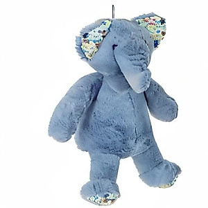Petlou Dog Plush Toys,Crinkle Toy, Interactive Stuffed Squeaky Toys Chew for Medium Small Large Dogs,Cute (15" Promo Elephant-Blue)