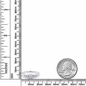 Gem Stone King 925 Sterling Silver 5MM Round Gemstone Birthstone and White Lab Grown Diamond Engagement Ring | Wedding Anniversary Promise Ring For Women | Available In Size 5, 6, 7, 8, 9