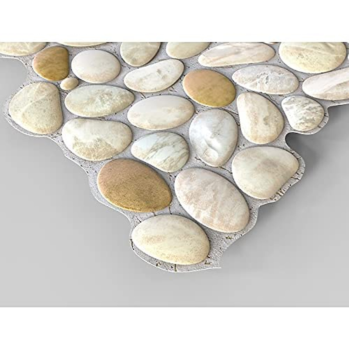 Retro-Art 3D Wall Panels, Pack of 6, Natural Pebble in Beige Sand, PVC, 25.2" x 38.6", Cover 40.53 sq.ft, 242PP