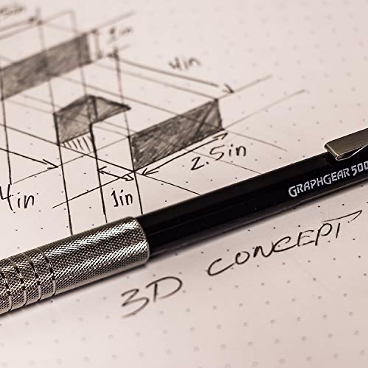 Pentel GraphGear 500 Automatic Pencil Kit, 0.7mm, Refill Leads, Block Eraser 2 Pack (PG527LEBP2)