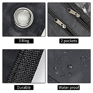 YoeeJob 2 Pack 1 Inch Expandable Zipper Pencil Pouches with Clear Window for 3 Ring Binder, Suitable for School & Office (Black)