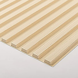 Art3d Slat Wall Panel, 3D Fluted Textured Panel 12-Tile 19.7 x 19.7in. - Oak