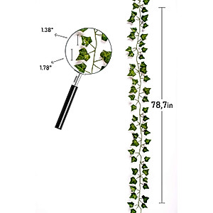 A-DECOR 84 ft-12 Pack Artificial Ivy Garland Hanging Vines for Bedroom Wedding Party Green Decoration Wall Plants Jungle Leaves Faux Backdrop Decorative Leaf Foliage Face Greenery Fake Plant Decor