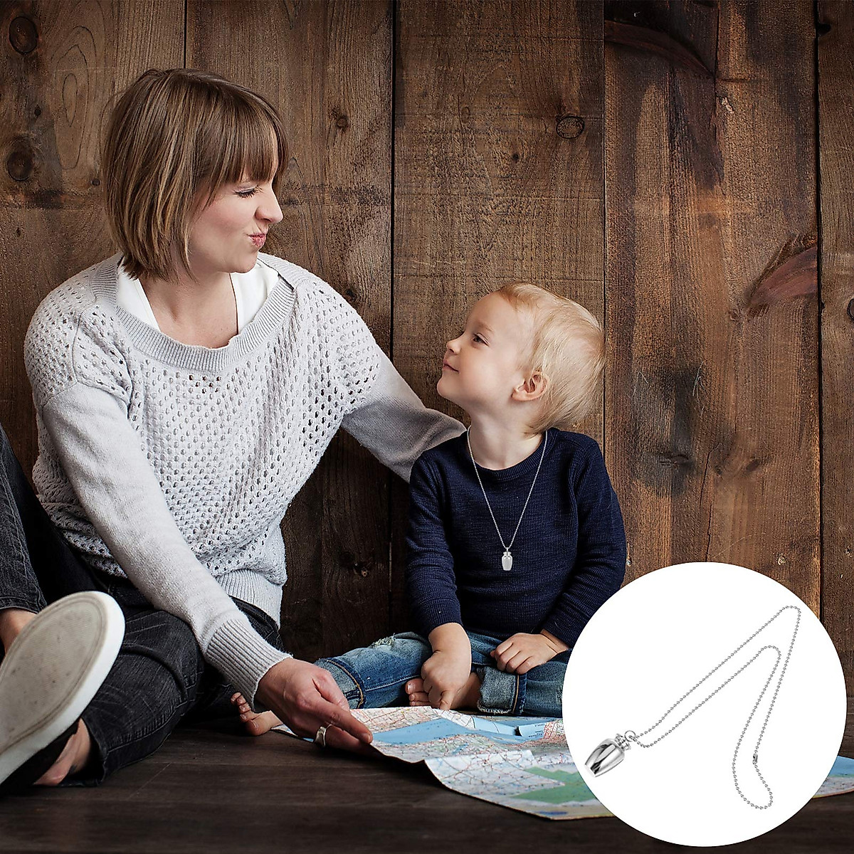 Kisangel Tooth Keepsake Necklace Tooth Fairy Box Baby Teeth Holder Necklace Kids Tooth Box Keepsake Deciduous Souvenir Box First Lost Teeth Hair Holder