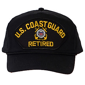 Men's Retired Series U.S. Military Veteran Unstructured Snapback Baseball Hat US Coast Guard Black