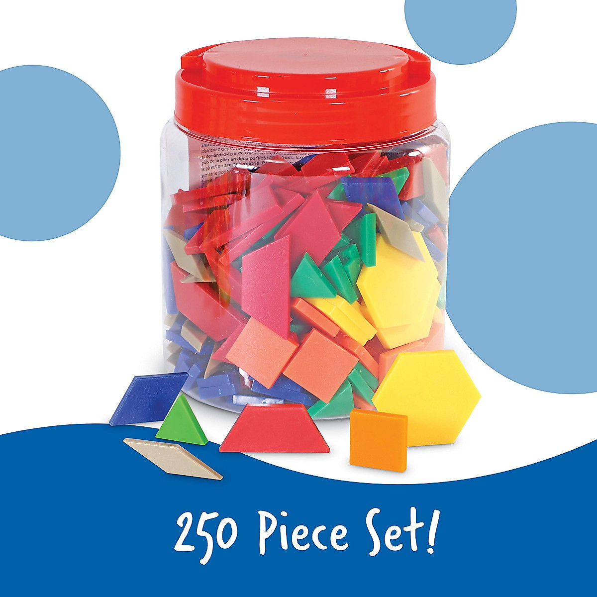 Learning Resources Plastic Pattern Blocks - Set of 250, Ages 3+, Shape ...