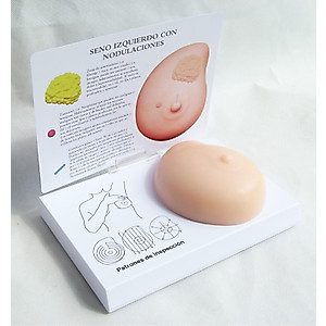 Silicone Breast Model Manikins Medical Teaching Soft Silicone Breast Model Pathological Single Breast Self-Examination Model with Benign Tumor Foreign Body