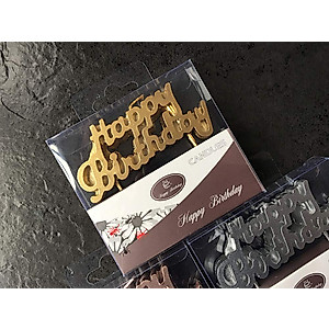 QQYL Gold Silver 1st 2nd 4th 18th 21st 25th 30th 40th 50th 60th 65th 70 85th 95th Happy Birthday Cake Topper Number Cake Candles Birthday Candles Decorating Kit Cake Banner Pop Sticks (Gold, Ha)