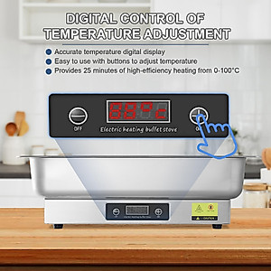THXSUN Electric Chafing Dish, 2 x 4.5QT Half Size Electric Chafing Dish Buffet Set with Digital Adjustable Temp 0°C~100°C, 700WBuffet Servers and Warmers with Roll Top & Temp Display for Catering