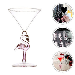HEALLILY Martini Glasses Flamingo Martini Glasses Martini Goblet Glass Tableware Unique Bar Wine Glasses Long Stem Wine Glasses Pink Champagne Flutes