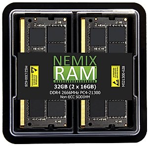NEMIX RAM 32GB (2X16GB) DDR4 2666MHZ PC4-21300 SODIMM KIT Laptop Memory