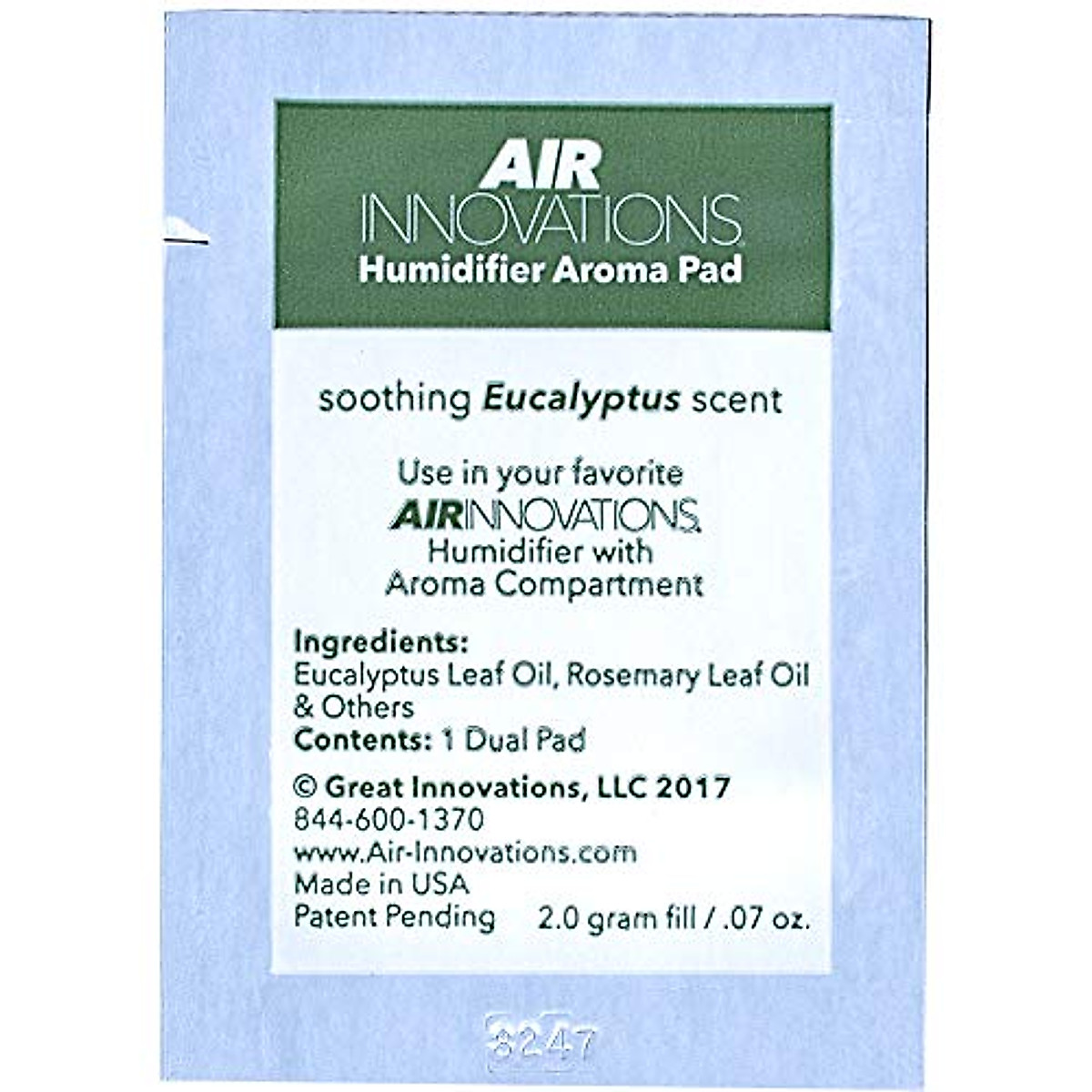Air Innovations AP01-EUCALYPTUS Soothing Eucalyptus Essential Oil Humidifier Aromatherapy Refill Pads, White, 12, 1 Count (Pack of 12)