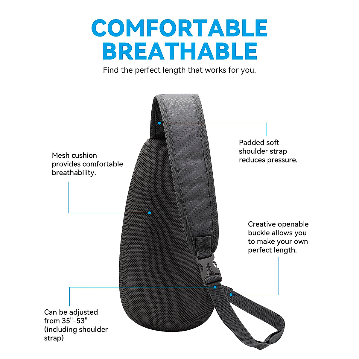 Gisdanchz Sling Bag for Men Women Sling Backpack Small Slim Sling Bags Cross Body Bag for Women Men Crossbody Shoulder Chest Bag Travel Hiking Daypack Sling Bag with Water Bottle Holder, Dark Gray