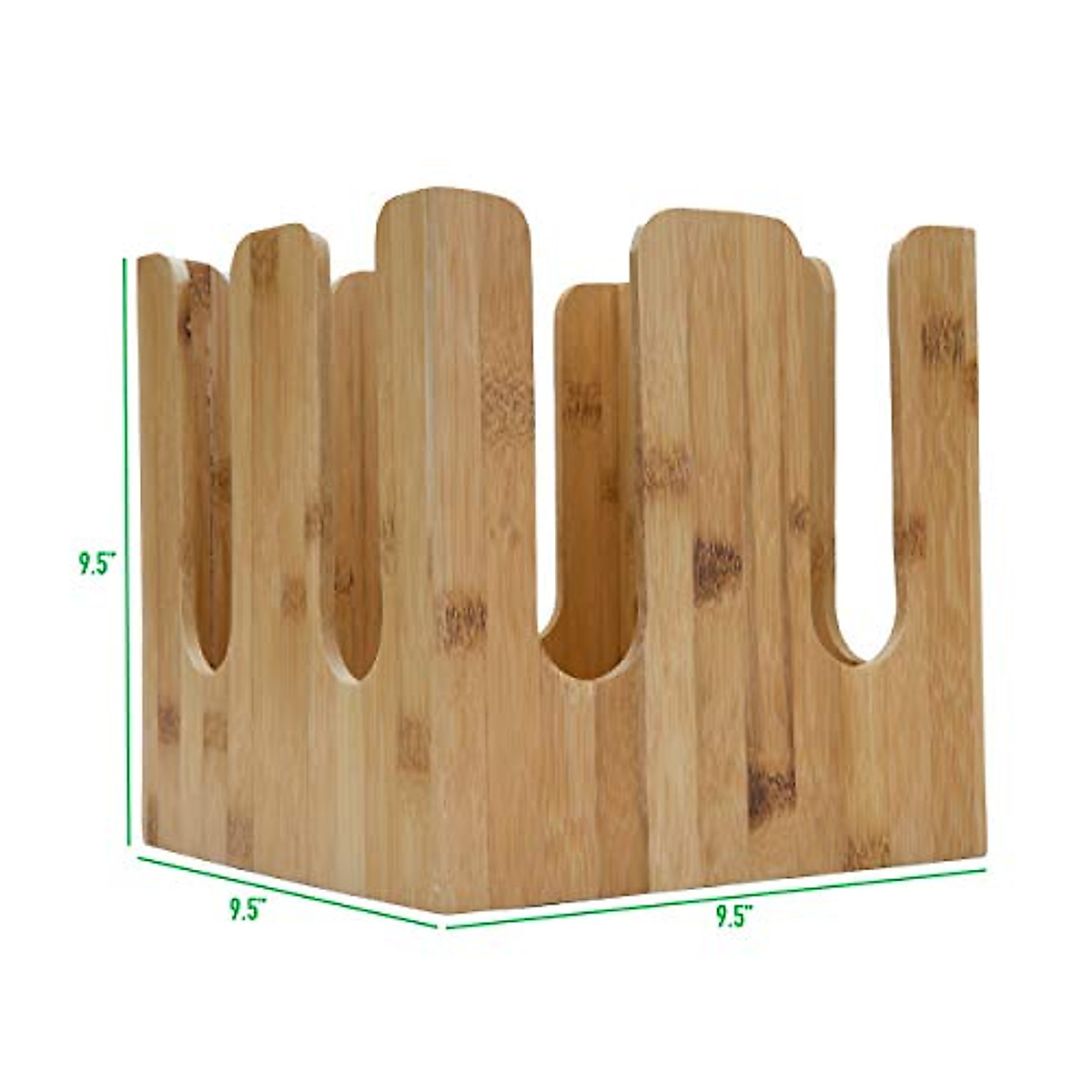 Mind Reader Square, Multi-Section Organizer for Stacked Hot or Cold Disposable Cups, Lids, Condiment Holder, Bamboo, 4 Compartments, Brown