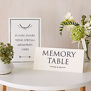 ANGEL & DOVE Large Condolence Memory Book & 2 Signs Set, Ivory, 12" x 8" - for Funeral, Celebration of Life