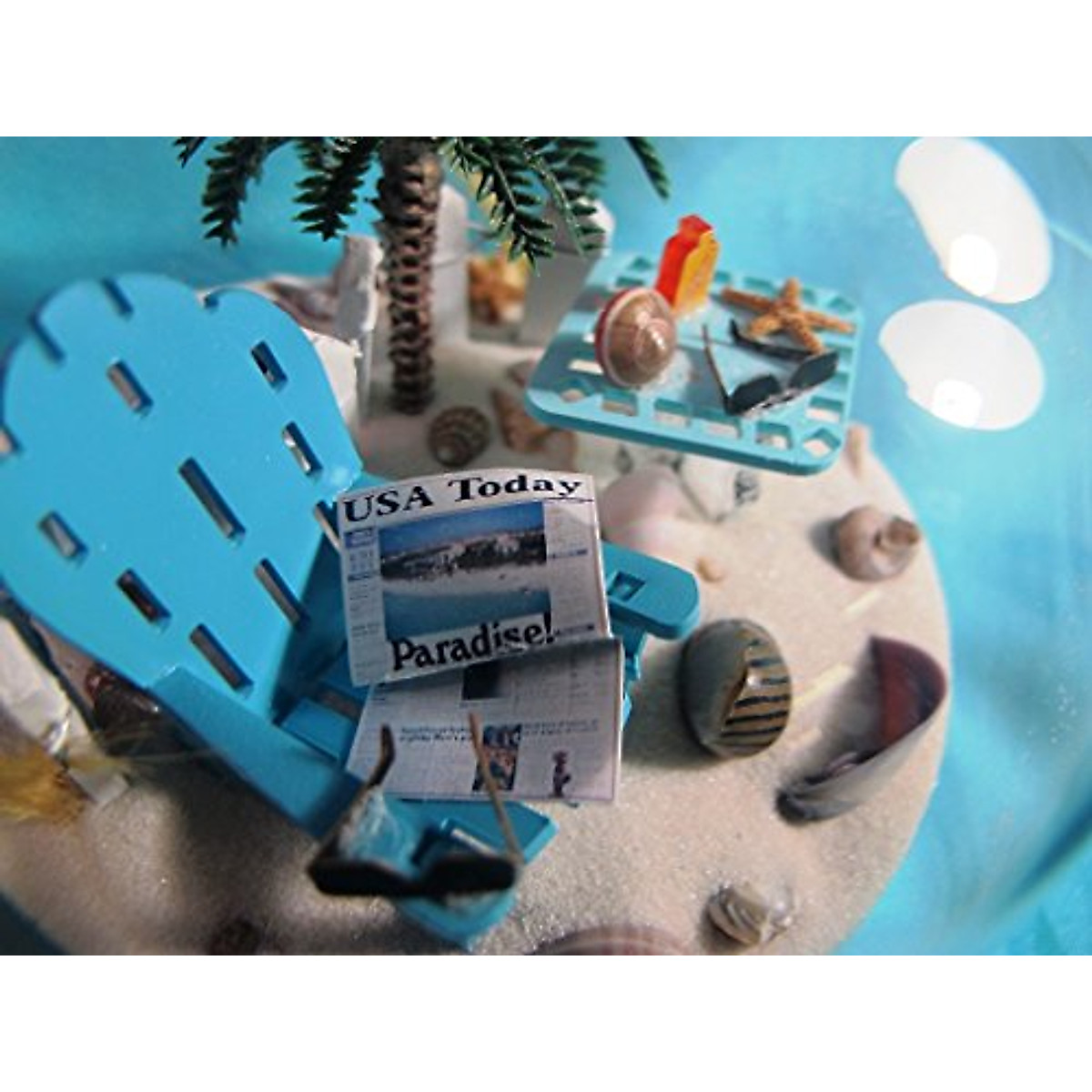 Sand & Shell Sandglobe Paperweight 4-inch Adirondack Chair Scene, White Sand