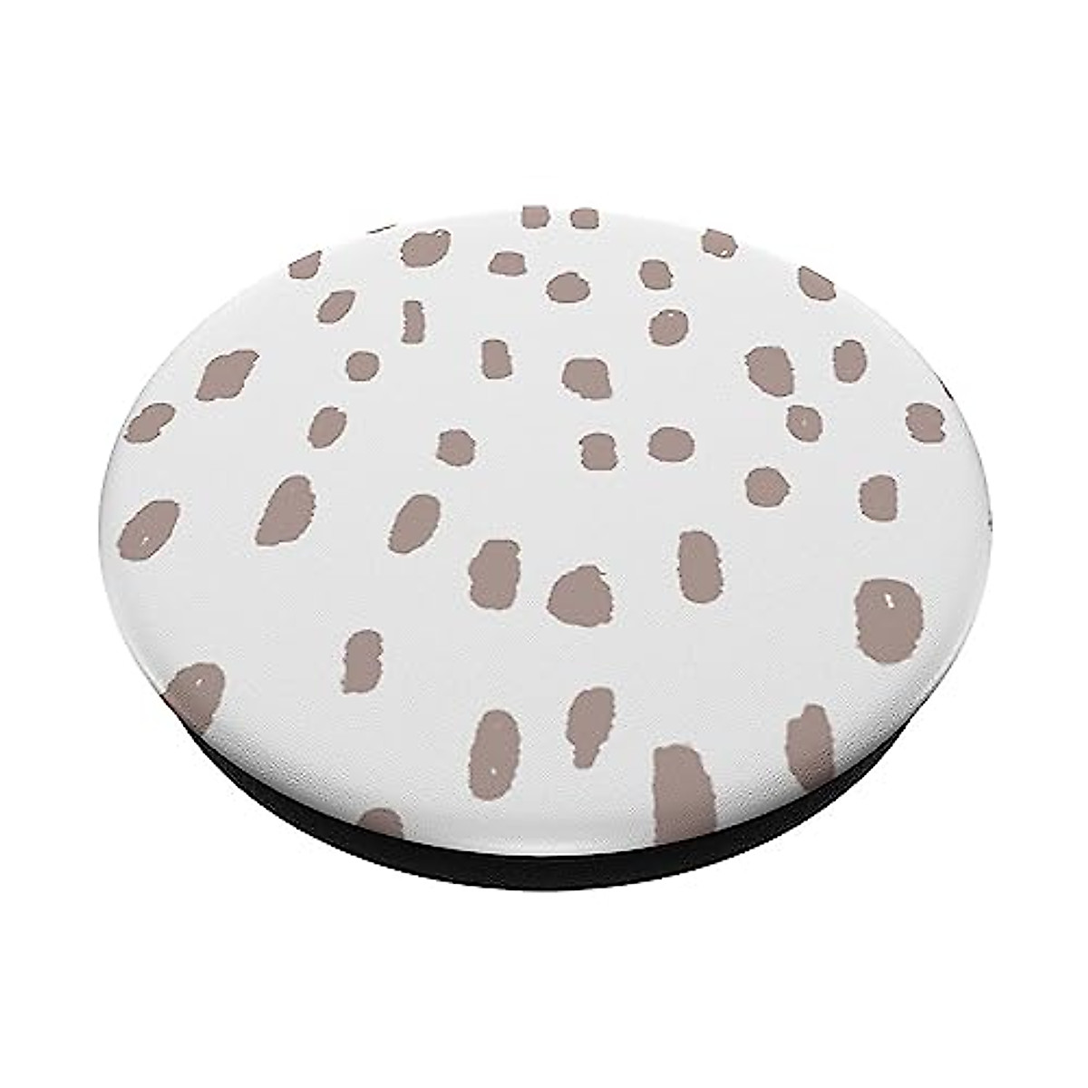 Minimal Neutral Tan White Dalmatian Pattern Boho Aesthetic PopSockets Swappable PopGrip
