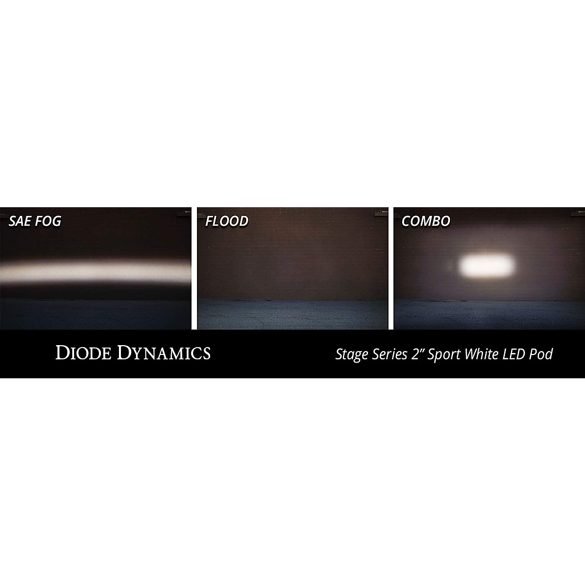 Diode Dynamics Stage Series 2in SAE White Sport Flush Mount LED Pod (pair), SAE Fog w/Amber Backlight