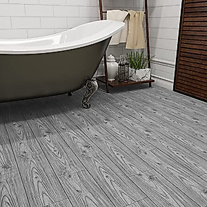 CHIHUT 36 Pack Bathroom Floor Tiles Peel and Stick Waterproof Laminate Flooring Planks 6''x36'' Removable Wood Vinyl Plank Flooring Self Adhesive Vinyl Tile for Living Room Bedroom Kitchen RV DIY