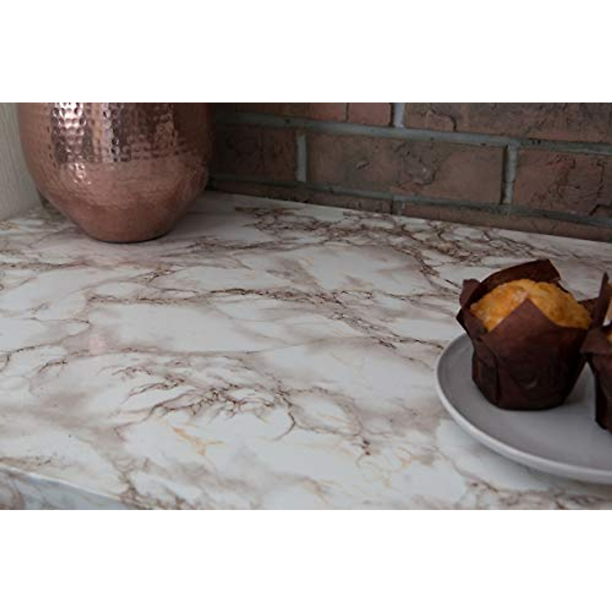 d-c-fix Peel and Stick Contact Paper Cortes Marble Brown Look Self-Adhesive Film Waterproof & Removable Wallpaper Decorative Vinyl for Kitchen, Countertops, Cabinets 26.5" x 78.7"