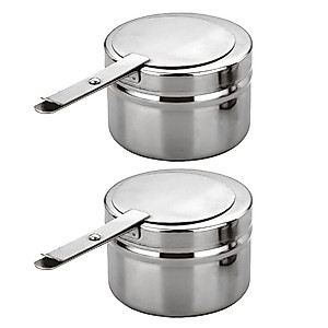 2pcs Steel Buffet Fuel Serving Dishes Chafing Dish Burner Holder Chafing Dishes& Food Warmers Fuel Holder Stainless Warming Trays for Buffets Party Tiny Fuel Holder Cans Small