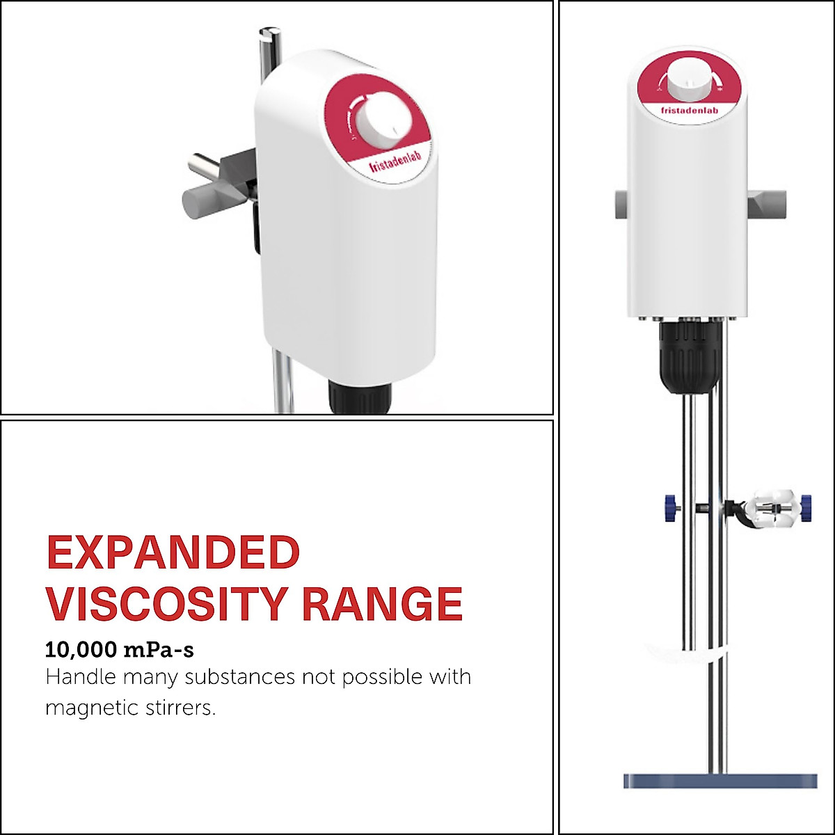 Fristaden Lab Overhead Stirrer | Powerful Analog Lab Mixer | 10 L Capacity | USA Company