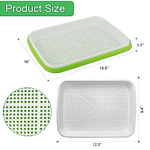 SDLDEER Seed Sprouting Tray, 5 Packs Microgreens Growing Trays Big Capacity Sprouts Growing Kit Soil-Free Sprouter Tray for Sprouting Seeds, Beans, Wheatgrass