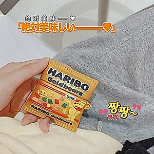 AirPods PRO case, 3D Cute, Fashionable and Interesting Candy Bag Sports Drink Bottle AirPods case, Soft Silicone Wireless Earphone Accessories Keychain Apple Airpods for PRO case (Haribo)