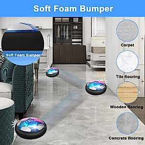 Nazano 3-in-1 Hover Hockey Soccer Ball Kids Toys Set, Led Lights Floating Air Football, Indoor Outdoor Sport Toys for Kids, Christmas Birthday Gifts for Boys Girls Aged 3 4 5 6 7 8-12