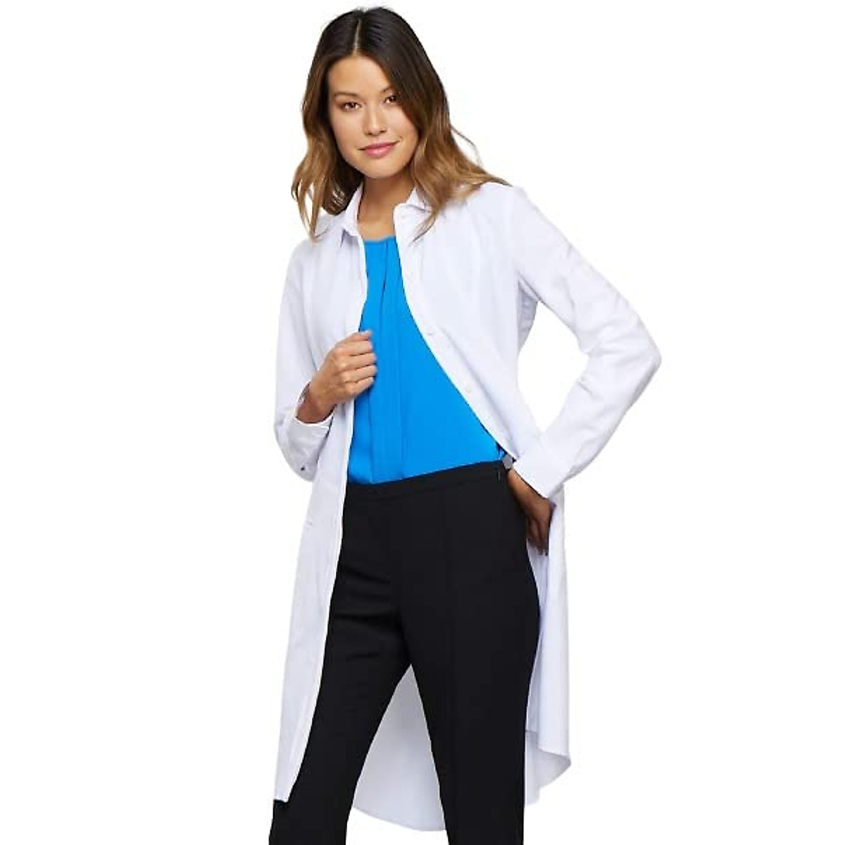 Cherokee Infinity Women Scrubs Lab Coats 40" 1401A, M, White