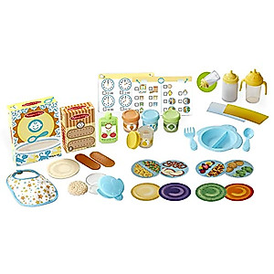 Melissa & Doug Mine to Love Mealtime Play Set for Dolls with Bottle, Pretend Baby Food Jars, Snack Pouch, More (24 pcs)