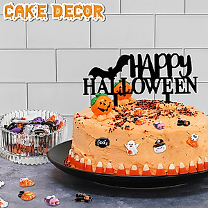 Liliful 60 Pcs Halloween Miniatures Garden Figurines Mini Resin Pumpkin Ghost Ornaments Mini Halloween Figures for DIY Garden Accessories Adornments Embellishment Decorations Party Supplies, 10 Styles