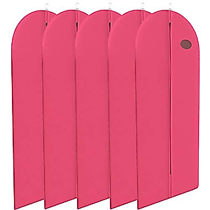 Fuchsia Dress and Gown Garment Travel Bags 5 Pack - 54" x 24" - Hanging Window