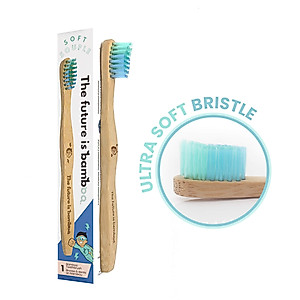 The future is bamboo Super Hero Kids Toothbrush - Made from Sustainable Bamboo for a Natural & Eco-Friendly Feel, Soft Wave Bristles, Biodegradable Wooden Handle | (Pack of 4, Super Hero)