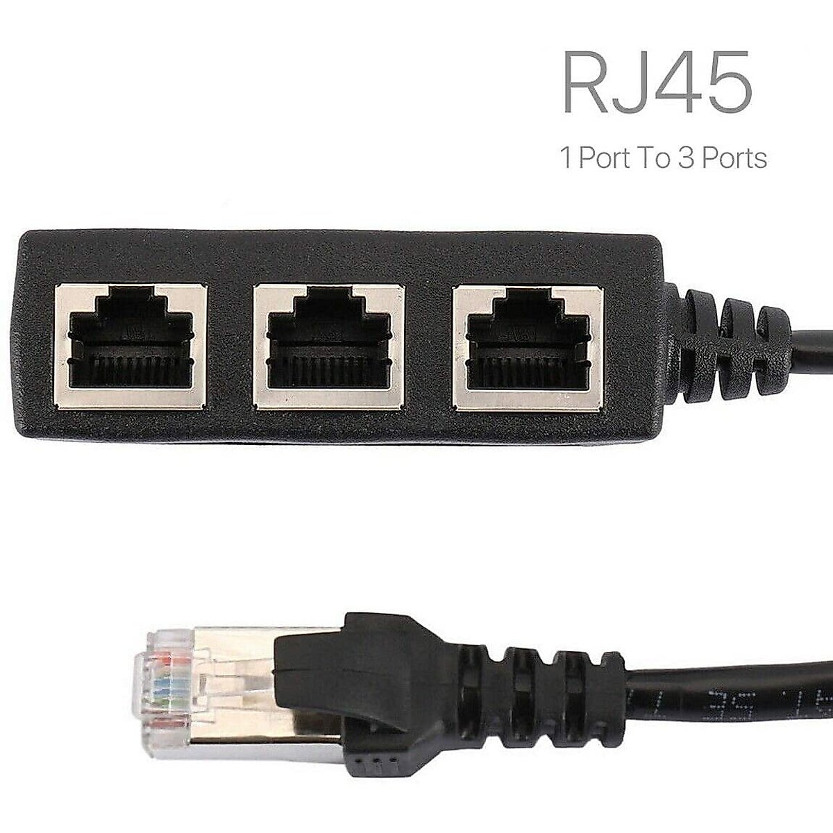 RJ45 Ethernet Splitter Cable, Sartyee RJ45 Y Splitter Adapter 1 to 3 Port Ethernet Switch Adapter Cable for CAT 5/CAT 6 LAN Ethernet Socket Connector Adapter Cat5 Cat6 Cable - ONE at A TIME