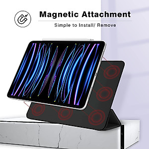 Magnetic Case for iPad Pro 11 Inch 4th /3rd /2nd Generation(2022/2021/2020),Slim Smart Folio for iPad Pro 11,Lightweight Trifold Stand Case, Auto Sleep/Wake, Support 2nd Gen Pencil Charging (Black)