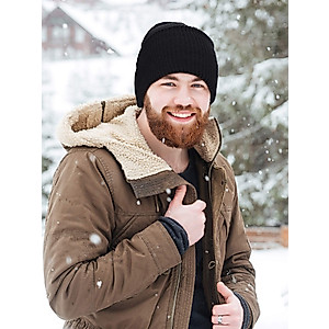 Geyoga 3 Pcs 3 Holes Knitted Full Face Cover Ski Mask Winter Knit Balaclava Outdoor Sports Thermal Ski Cover for Men Women(Black, Medium)