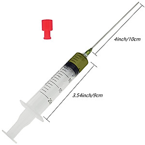 20 ml Syringe with Luer Lock Needles 4" and Storage Cap | Oil Injector | Glue Dispensing Applicator