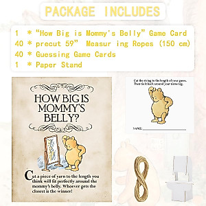 AllKnow 40 Guests Game, Includes 40 Cards and Other Acessories Classic Winnie Baby Shower Games, Sign with 40 Card Name Tag Girl or Boys