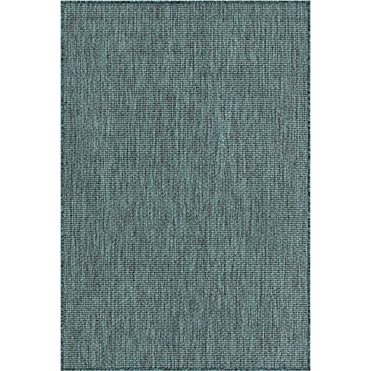 Rugs.com Outdoor Solid Collection Rug – 4' x 6' Teal Flatweave Rug Perfect for Entryways, Kitchens, Breakfast Nooks, Accent Pieces