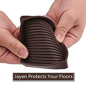 Jayen 3x3 Square Rubber Furniture Caster Cups, Anti-Sliding Furniture Pads Bed Stopper Floor Protectors with Grip - Protect Any Flooring
