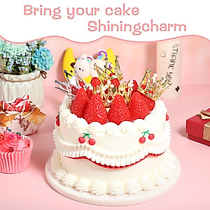 6pcs Mini Crown Cake Topper With Rhinestone Gold Crowns for Flower Bouquets 2 Size Crowns for Flower Bouquets for Women Lady Girl Birthday Bridal Wedding Silver Mini Crowns，Crown Cupcake Toppers