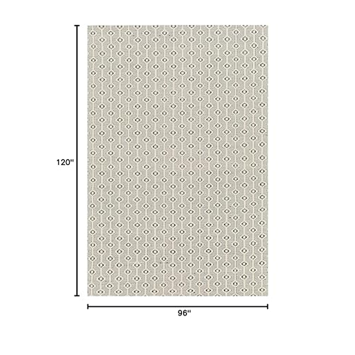 Hauteloom Puna Living Room, Bedroom Area Rug - Contemporary - Off White, Black - 8' x 10'