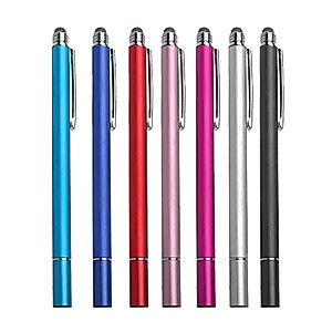 BoxWave Stylus Pen Compatible with Acer ConceptD 7 Ezel CC715-71-7163 (15.6 in) - DualTip Capacitive Stylus, Fiber Tip Disc Tip Capacitive Stylus Pen - Metallic Silver